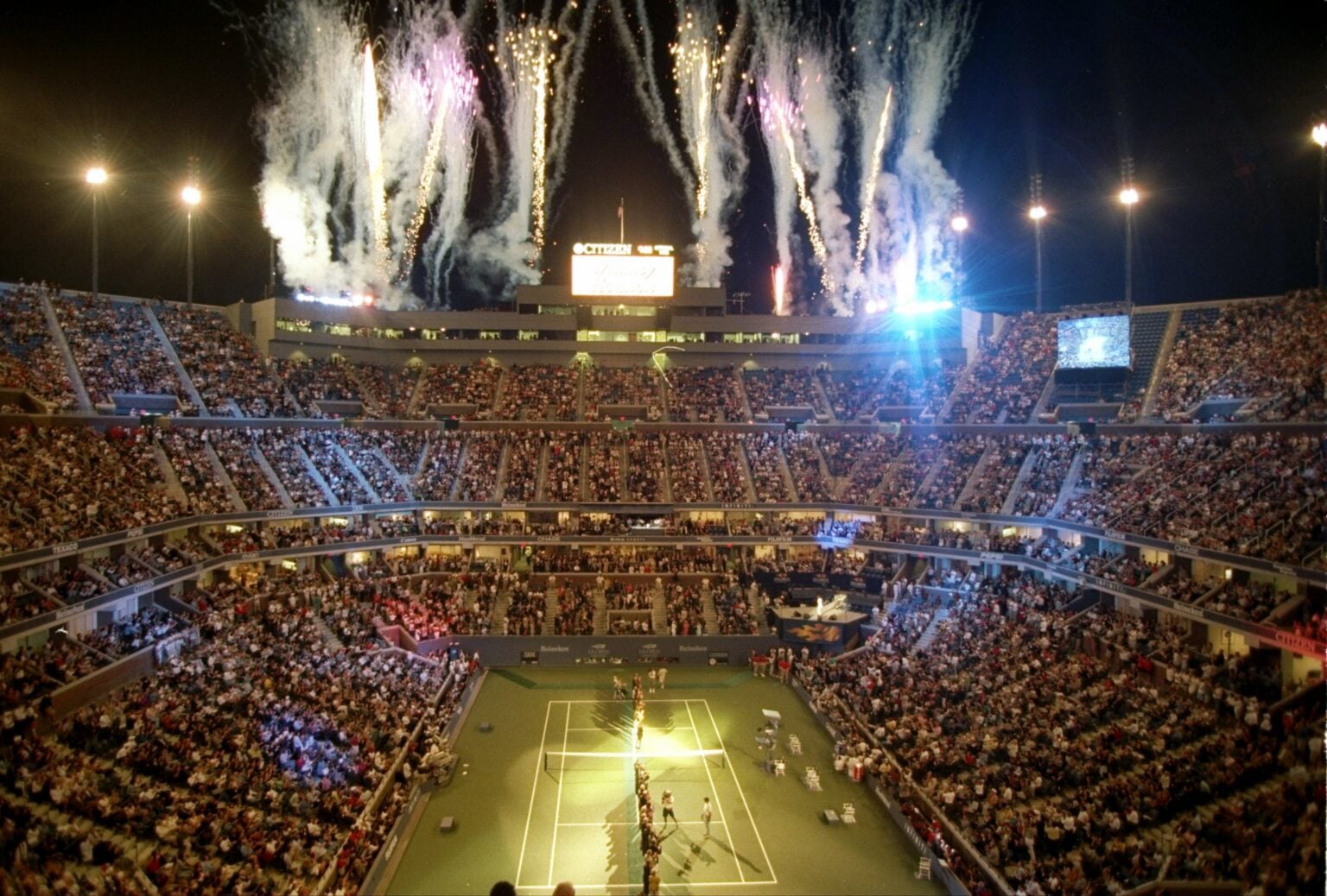 She won the first ever match to be played on Arthur Ashe Stadium and ...
