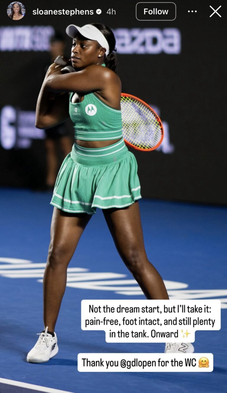 Sloane Stephens provides fitness update after losing her first match in ...