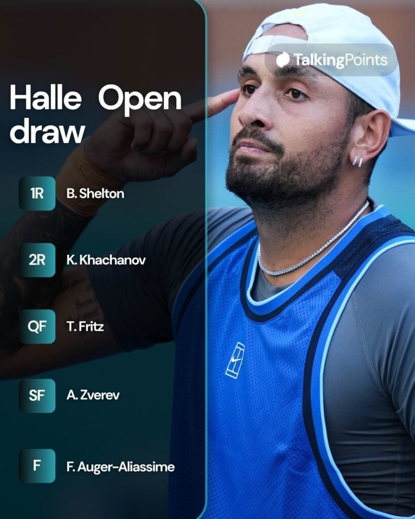 Nick Kyrgios handed doubles wildcard for the Halle Open as he partners ...